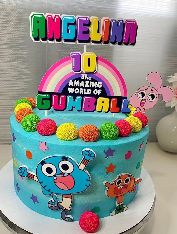 The Amazing World Of Gumball Cake Topper – PINK AND BLUE