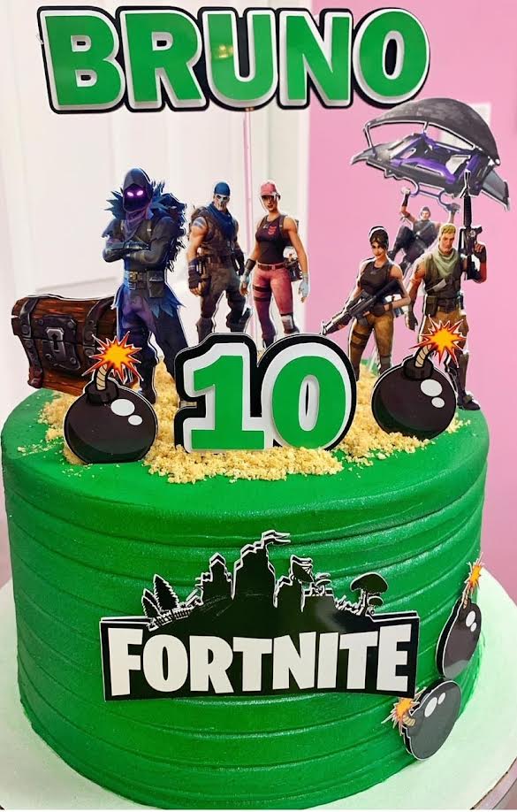 Fortnite Cake Topper – PINK AND BLUE
